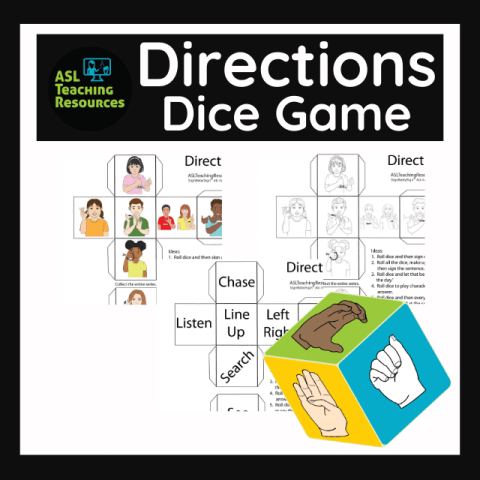 Games for Sign Language - Directions Dice - ASL Teaching Resources