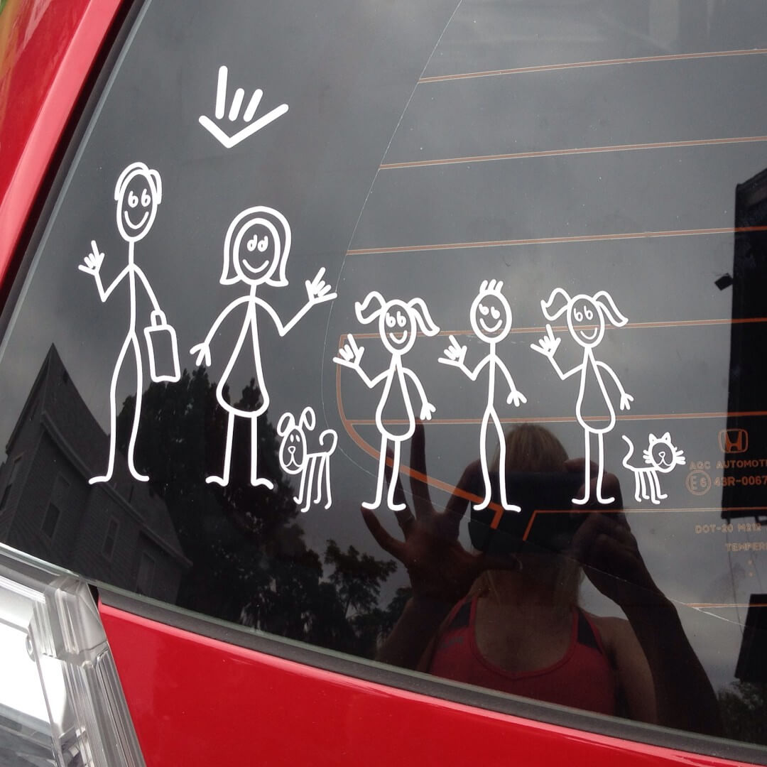 ASL Family Car Window Decals - ASL Teaching Resources