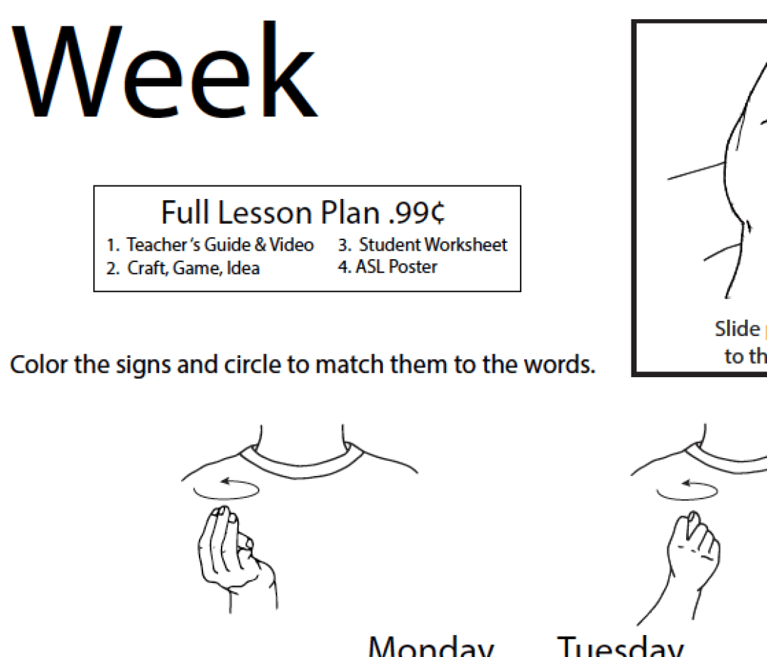 Lesson Plan- Week - ASL Teaching Resources