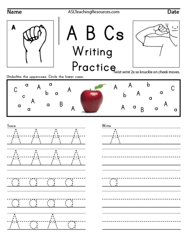 ABC Writing - D - ASL Teaching Resources