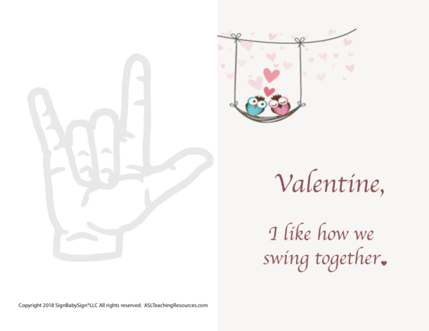 Valentine Bird Card - ASL Teaching Resources