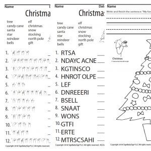Christmas Tree Scramble - ASL Teaching Resources