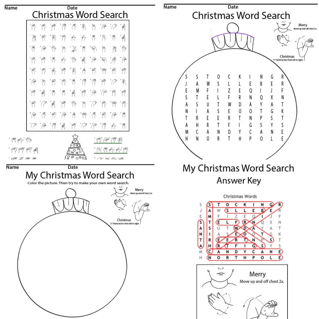 Christmas Word Search - ASL Teaching Resources