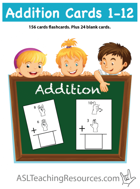 Math ASL Flash Cards Addition 0-12 Sampler - ASL Teaching Resources