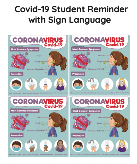 Covid-19 Writing Prompts and Poster - ASL Teaching Resources