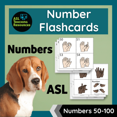 Flashcards - ASL Numbers 50-100 Full Set - ASL Teaching Resources