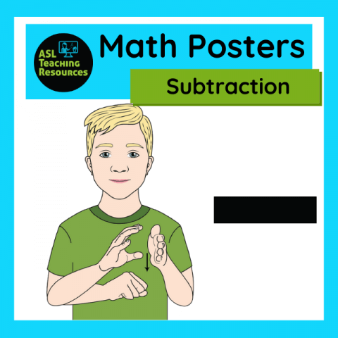 Sign Language Posters Subtraction - ASL Teaching Resources