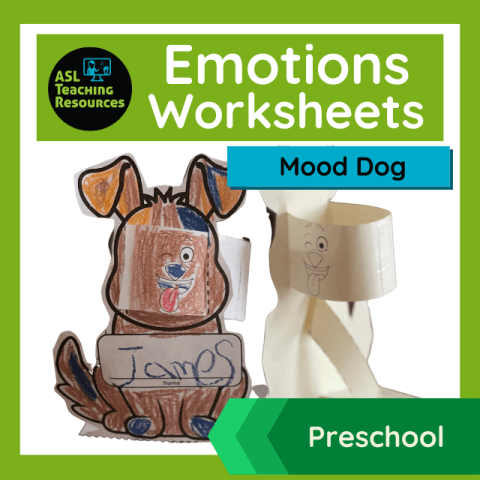 Worksheets for Emotions - Mood Dog - ASL Teaching Resources