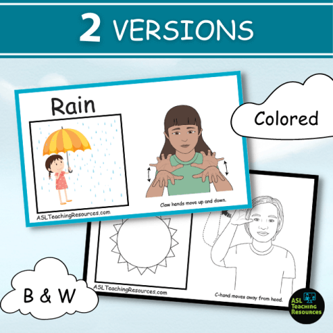 Weather Word Flashcards - ASL - ASL Teaching Resources