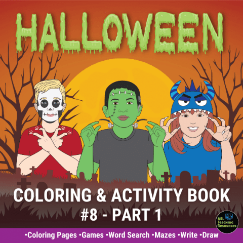 Halloween Coloring and Activity Book - ASL Teaching Resources