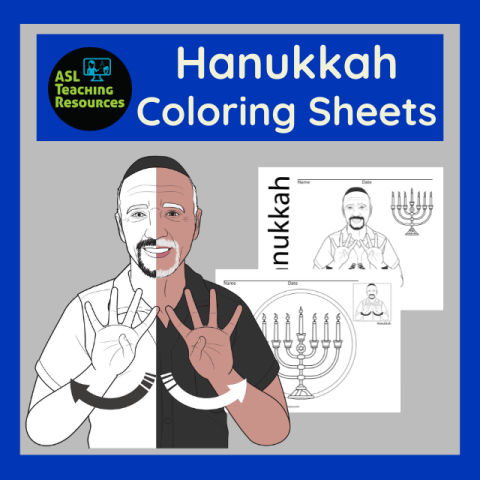 Hanukkah Coloring Sheets ASL - ASL Teaching Resources
