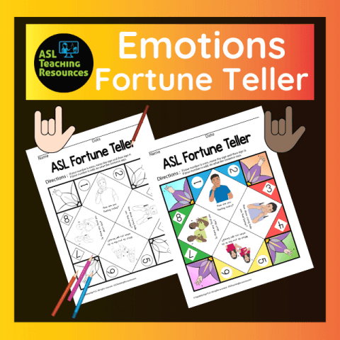 Paper Fortune Teller Game - Emotions - ASL Teaching Resources