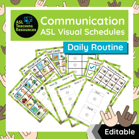 Visual Schedule Daily Routines in ASL - ASL Teaching Resources