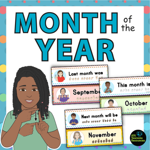 Calendar Monthly Labels - Polka Dot - ASL Teaching Resources