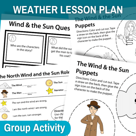 The Wind and the Sun Fable Worksheets - ASL - ASL Teaching Resources