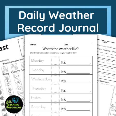 Daily Weather Record Journal - ASL Teaching Resources