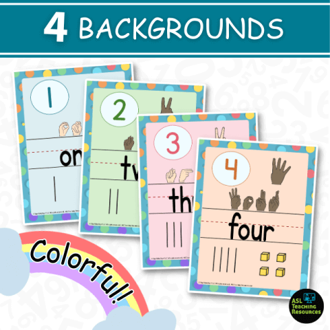 Number Wall Charts - Polka Dot - ASL - ASL Teaching Resources