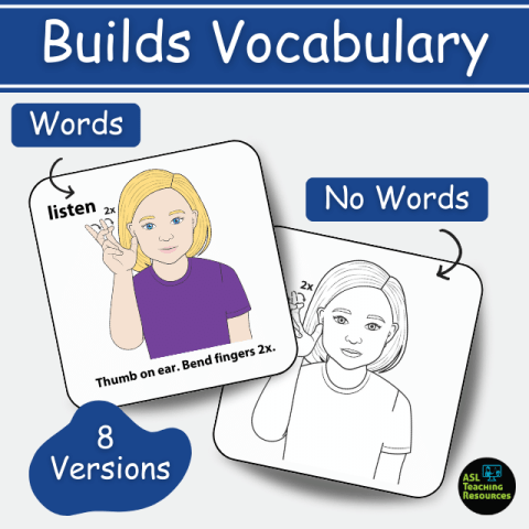 Sign Language Flashcards Directions - ASL Teaching Resources