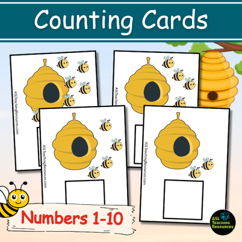 Beehive Numbers Counting 1 - 10 Task Cards - ASL Teaching Resources