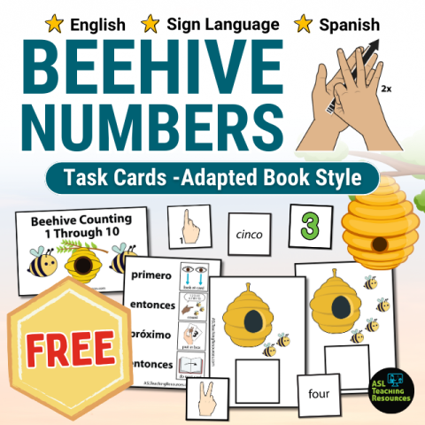Beehive Numbers Counting 1 - 10 Task Cards - ASL Teaching Resources