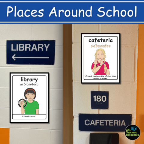 Around the School Labels - ASL Teaching Resources