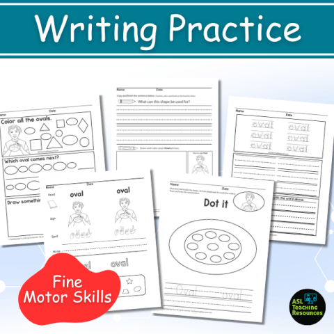 Oval Lesson Plan Worksheets - ASL Teaching Resources